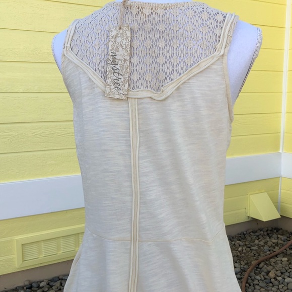 Mystree | Tops | Peplum Tank With Crochet Details | Poshmark